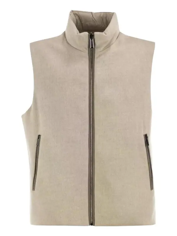 MOORER Reversible Quilted Gilet - Neutrals