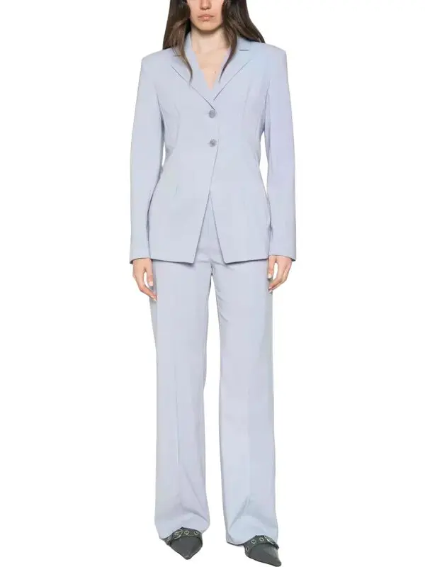 Patrizia Pepe Pressed-crease Palazzo Pants - Blue