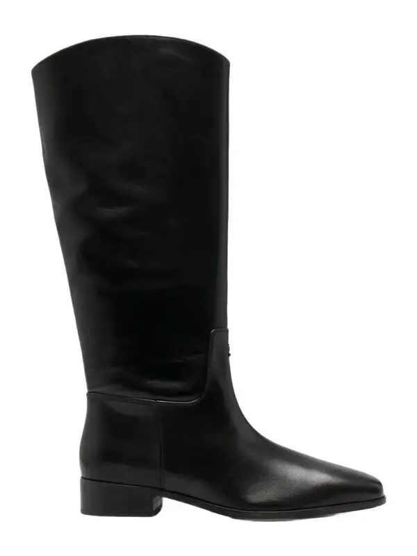 Patrizia Pepe Logo-plaque Square-toe Boots - Black