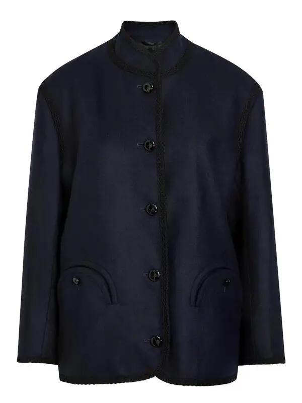 BLAZÉ MILANO Braid-trimmed Wool Jacket - Blue
