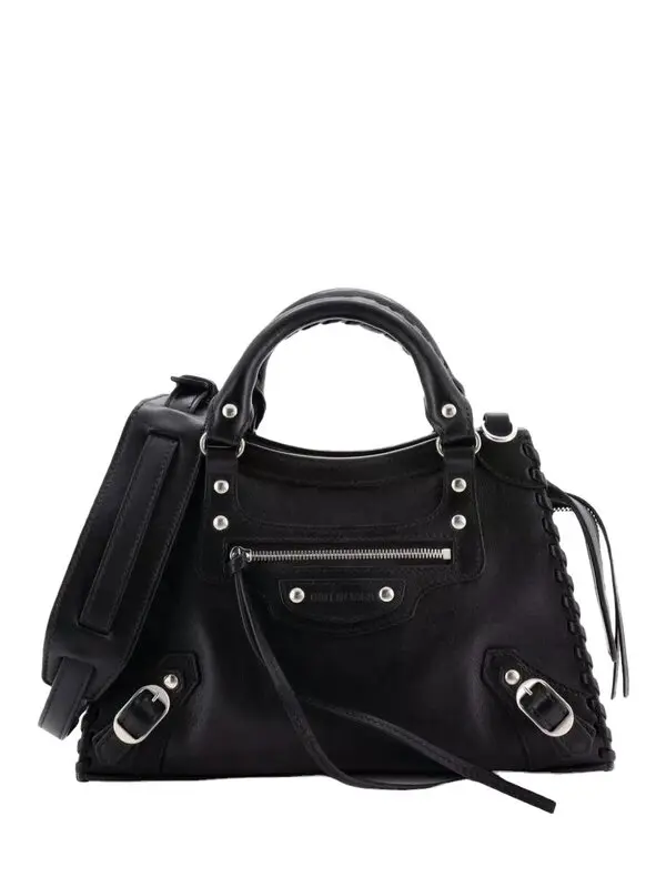 Balenciaga Neo Classic City Bag Leather With Whipstitch Detail Xs Shoulder Bag - Black