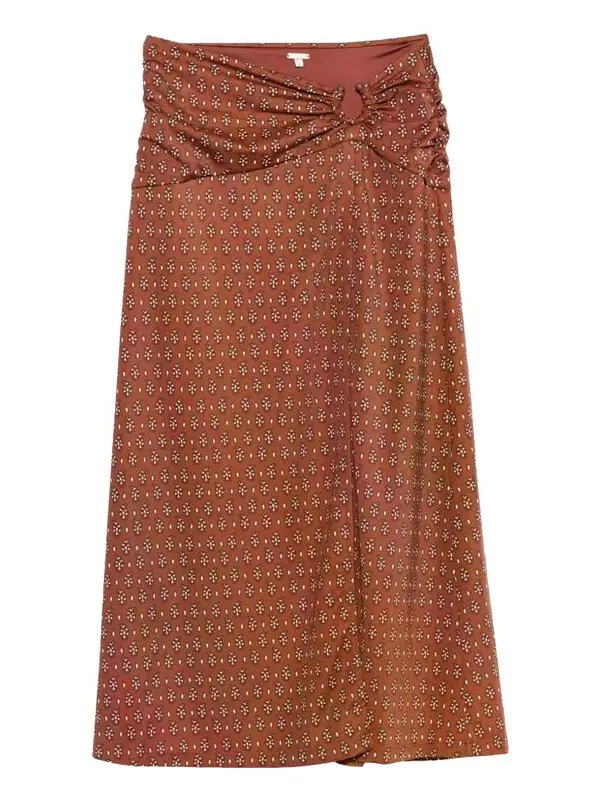 Johanna Ortiz Under The Sun Paisley-print Skirt - Brown