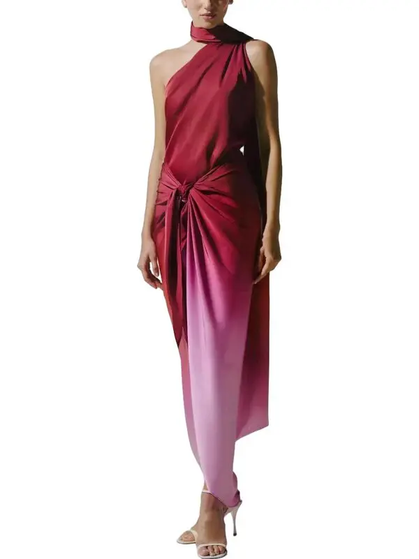 BAOBAB Lora One-shoulder Knot-detail Maxi Dress - Red
