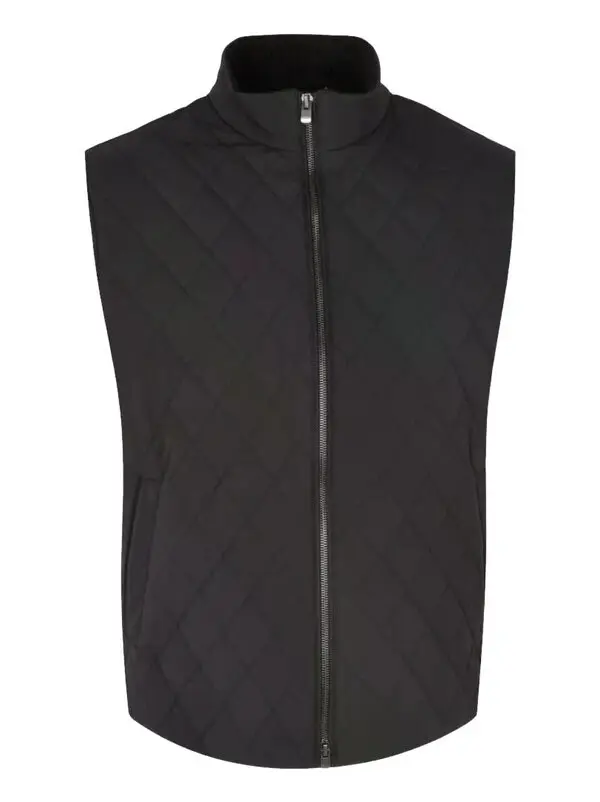 Agnona Quilted High-neck Gilet - Black
