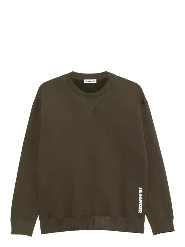 JIL SANDER Logo-print Crew-neck Sweater - Green