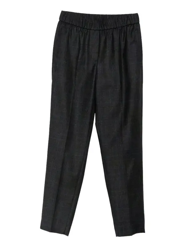 Peserico Check-pattern Elasticated-waistband Trousers - Blue