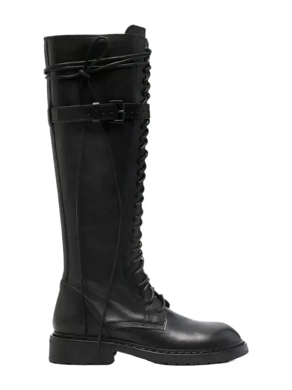 ANN DEMEULEMEESTER Buckle-fastening Lace-up Boots - Black