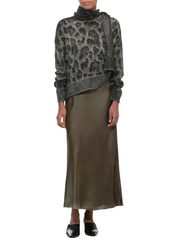 Avant Toi Leopard-print Knit Sweater - Green