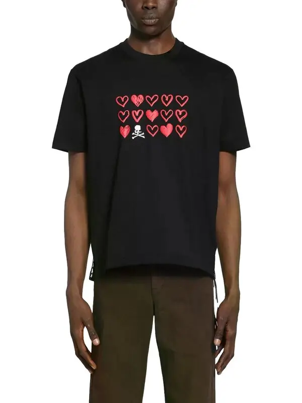 MASTERMIND WORLD Heart-print T-shirt - Black