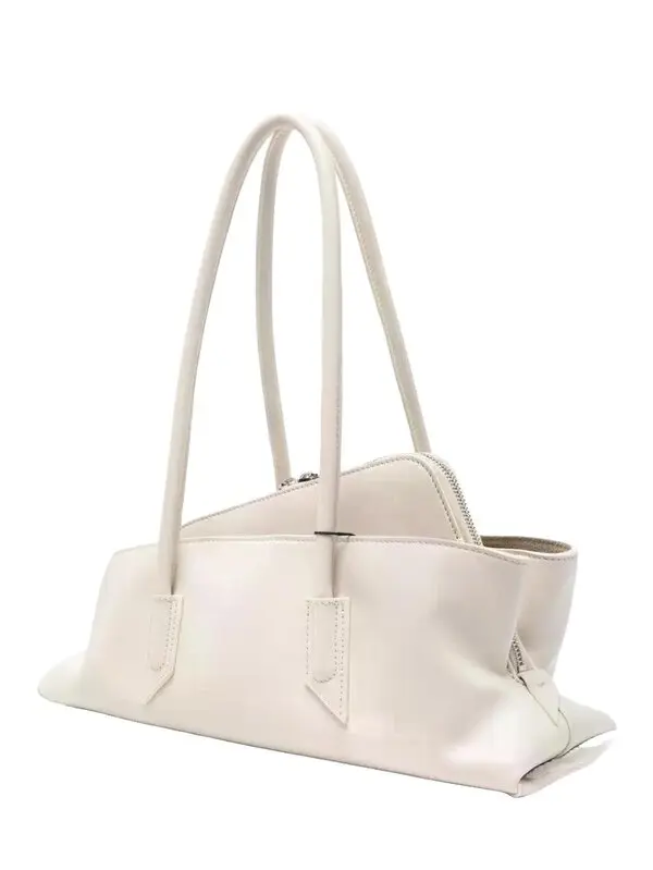 Attico Small La Passeggiata Leather Shoulder Bag - Neutrals