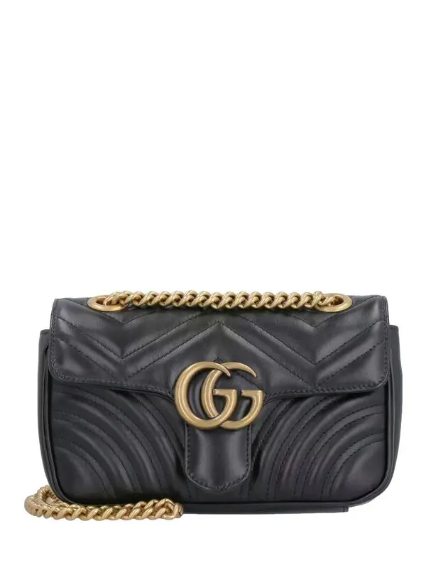 Gucci Mini Gg Marmont Shoulder Bag - Black