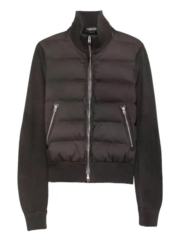 TOM FORD Quilted-panel Zip-up Jacket - Black