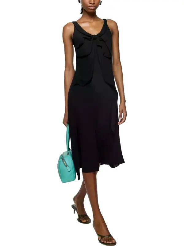 Acne Studios Bow-detail Silk Midi Dress - Black