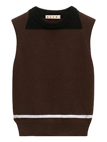 Marni Contrast Neck Panel Knitted Vest - 00m71