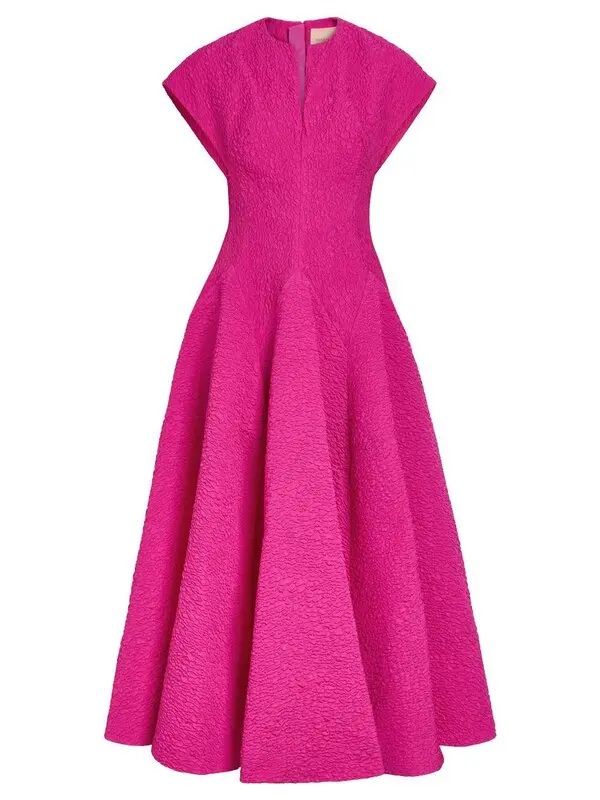 ROKSANDA Rova Cloqué Midi Dress - Fuchsia