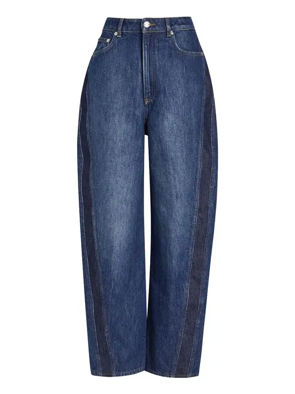 Givenchy Panelled Barrel-leg Jeans - Mid Blu