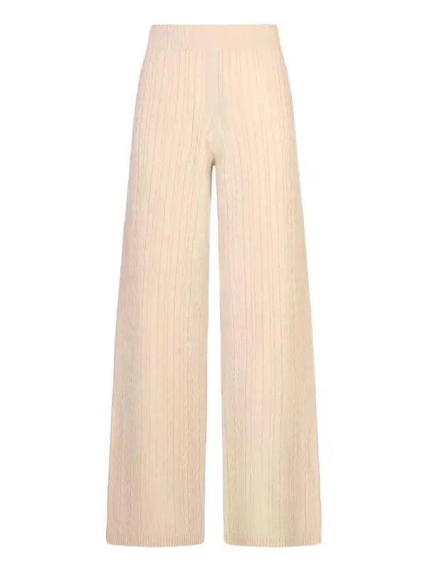 Agnona Cable-knit Wide-leg Trousers - Neutrals