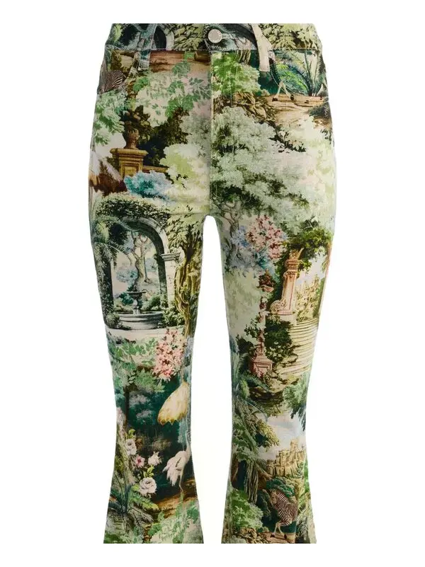 Alice + Olivia Beautiful Printed Flared Trousers - Neutrals