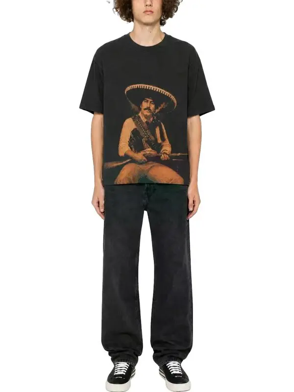 MELT Graphic-print Cotton T-shirt - Black