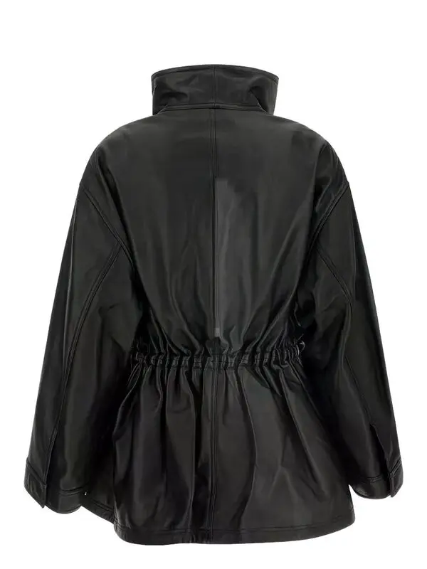RÓHE Sculptural-waist Leather Jacket - Black