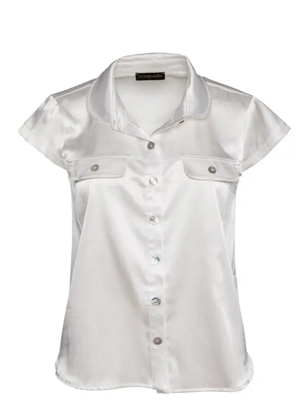 CONQUISTA Ecru Stretch Shirt - Beige