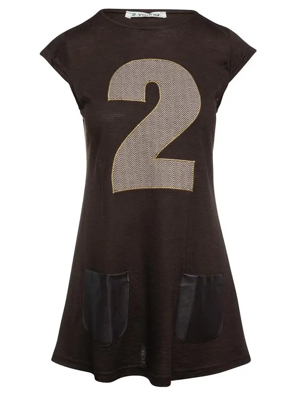CONQUISTA Tunic With Pocket Detail - Brown
