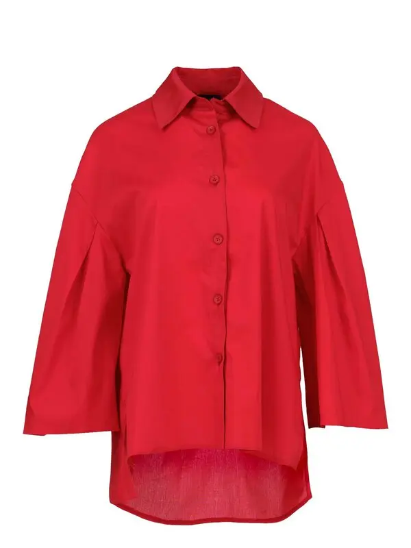 CONQUISTA Wide Sleeve Blouse - Red