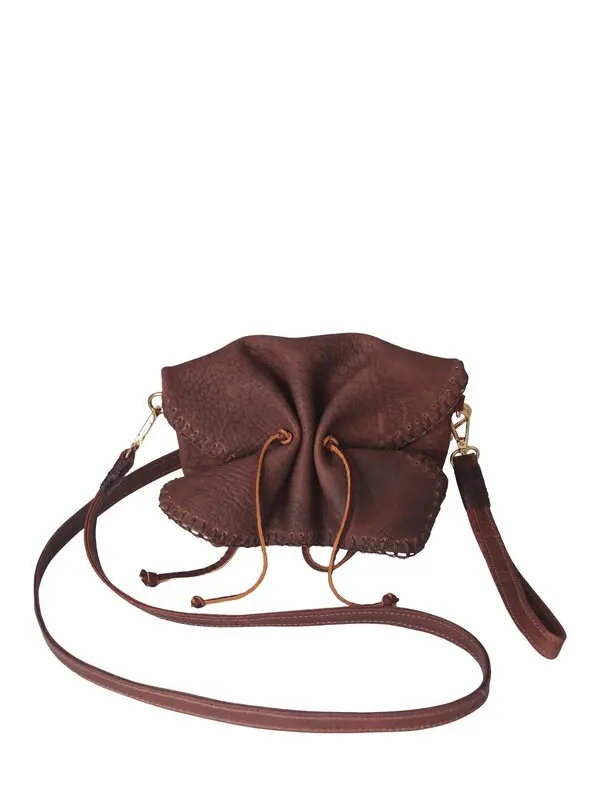Carlos Falchi Mini Butterfly Lambskin Bag - Brown