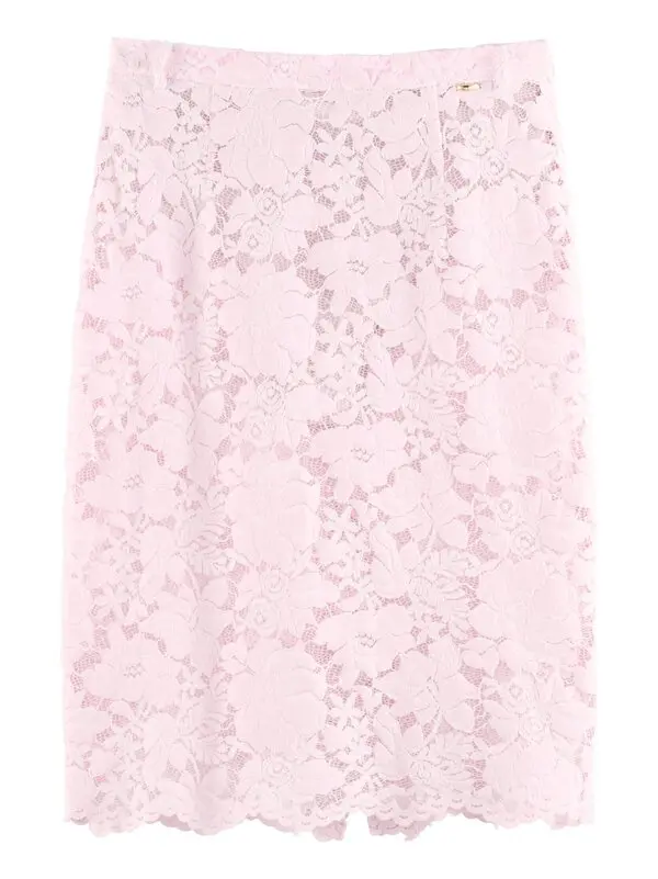 Arakii Pencil Velvet Lace Mini Skirt Exclusive - Light Pink