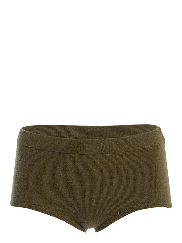 Michael Kors Knit Cashmere-blend Brief Shorts - Olive