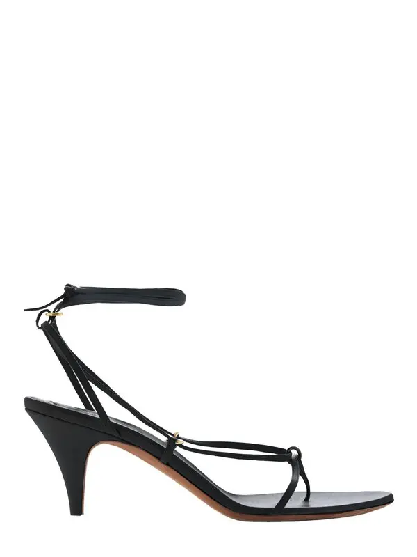 Khaite Marion Leather Sandals - Black