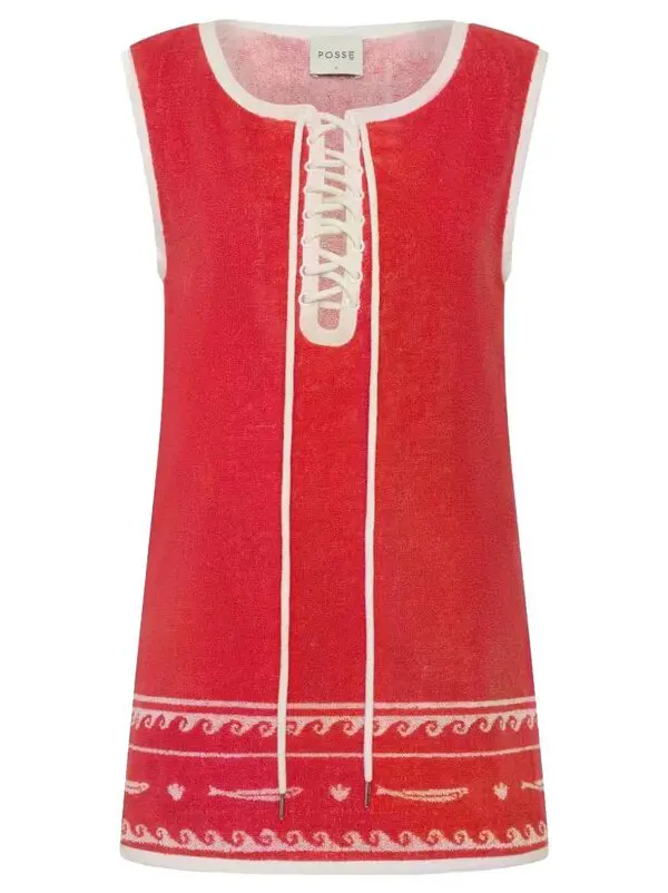 Posse Cody Lace-up Dress - Red