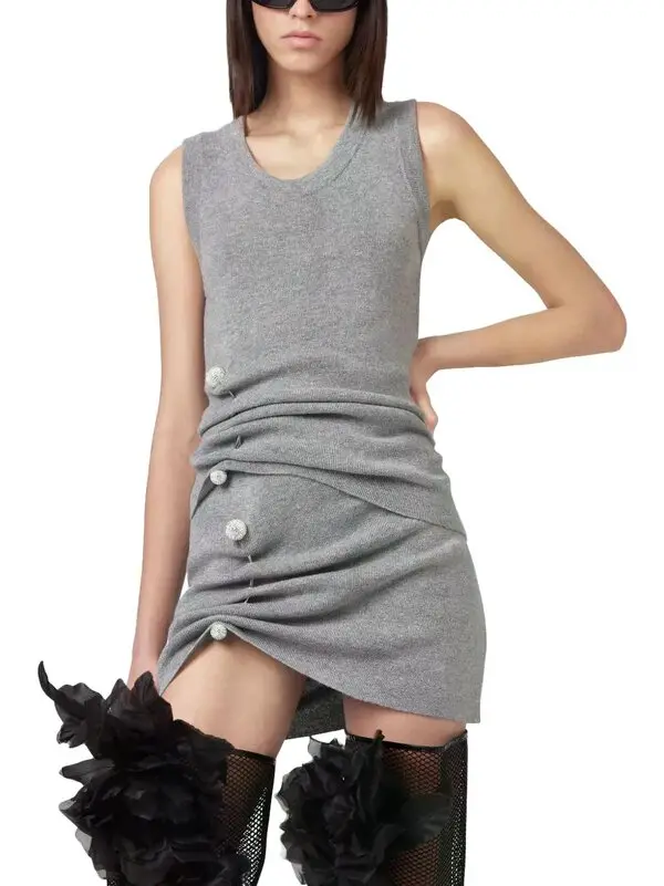 Giuseppe Di Morabito Crystal-embellished Draped Top - Grey