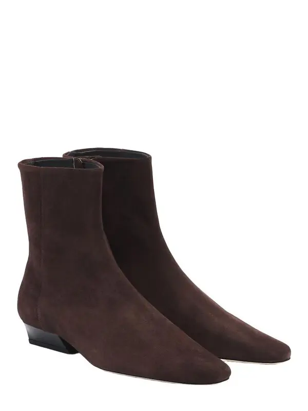 Staud Wally Suede Ankle Boots - Brown