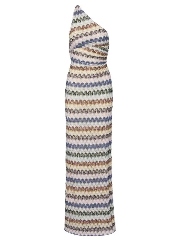 Missoni One-shoulder Lame Gown - Multicoloured