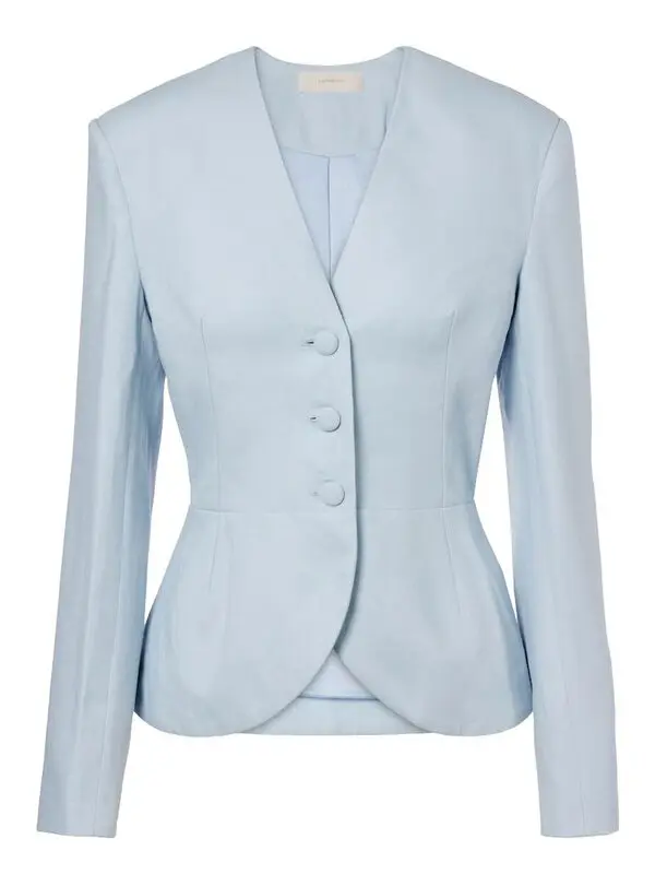 Faithfull The Brand Zeta Linen Blazer - Blue