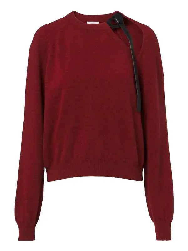 FERRAGAMO Cutout Wool And Cashmere-blend Sweater - Red