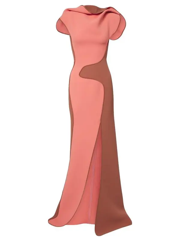 Maticevski Cinnamon Draped Paneled Gown - Multicoloured