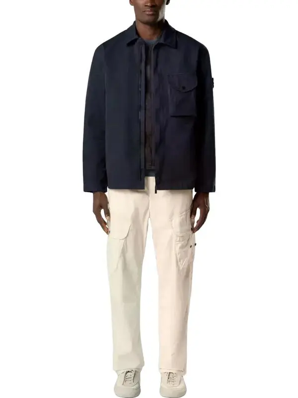 Stone Island Compass-patch Pocket-detail Shirt Jacket - Blue