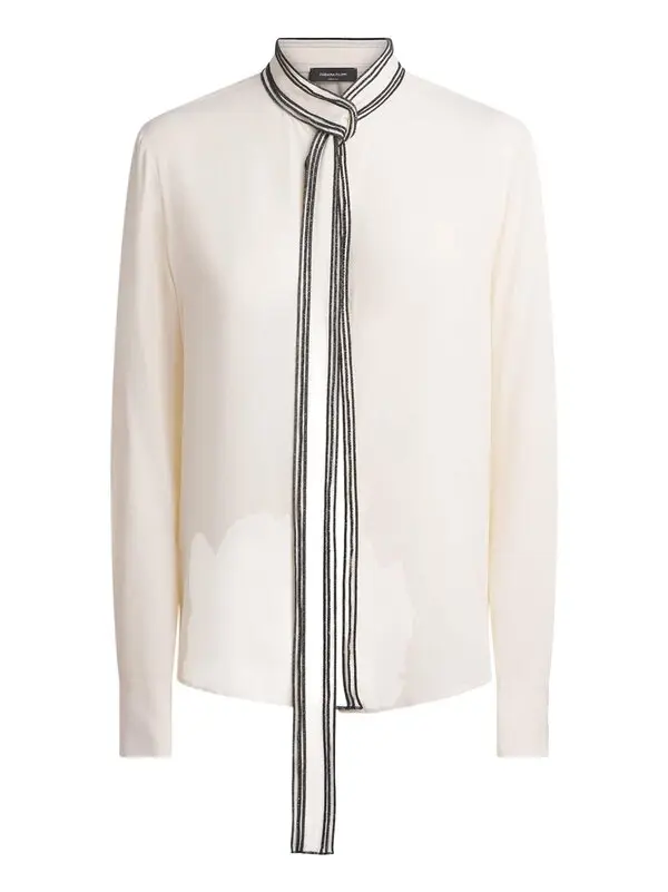 Fabiana Filippi Crêpe De Chine Bow-detail Shirt - Beige