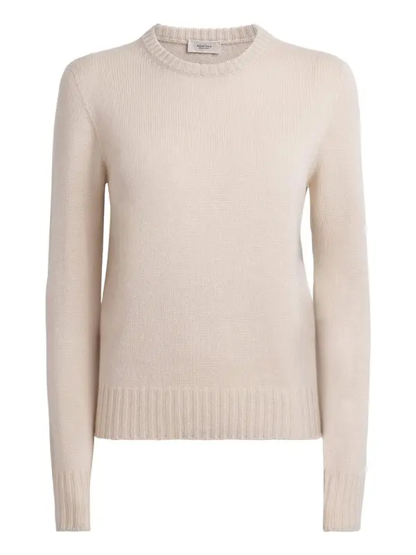 Agnona Cashmere Lipstick Sweater - Beige