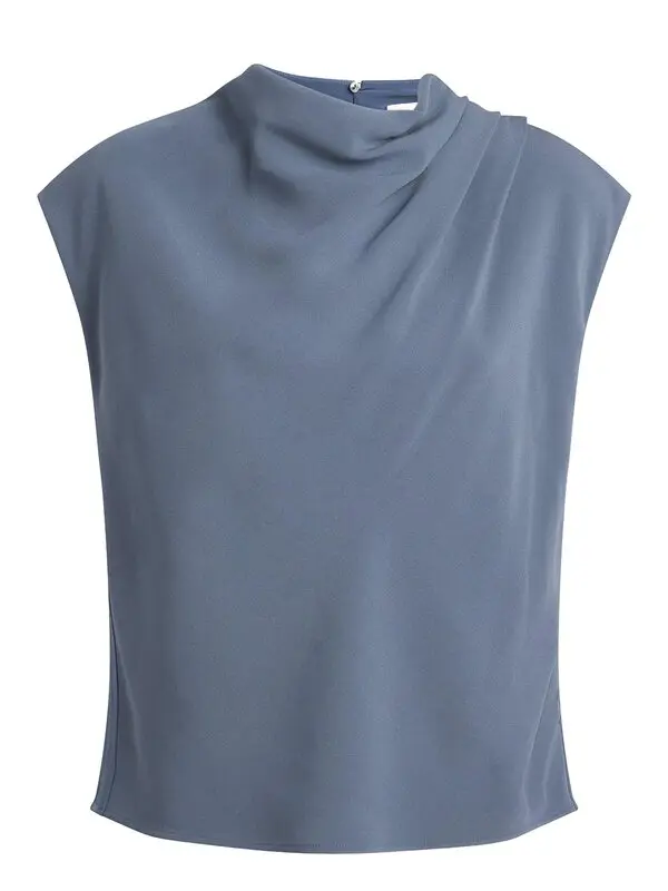 Agnona Sleeveless Draped Blouse - Blue