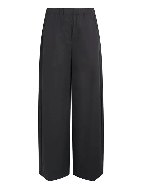 Theory Cotton Parachute Wide-leg Trousers - Black