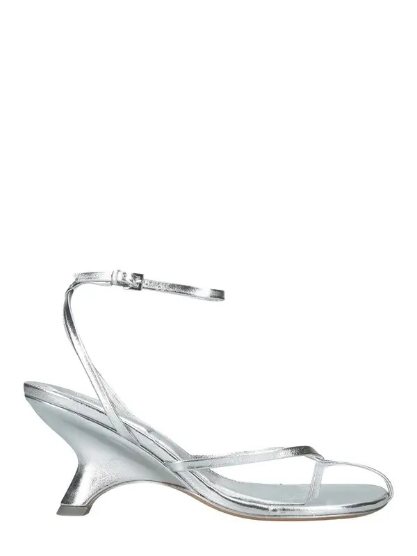 Simkhai Metallic Leather Kelsey Heeled Sandals 75 - Silver
