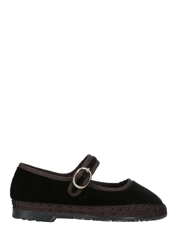 FLABELUS Sethe Velvet Mary Janes With Buckled Strap - Brown