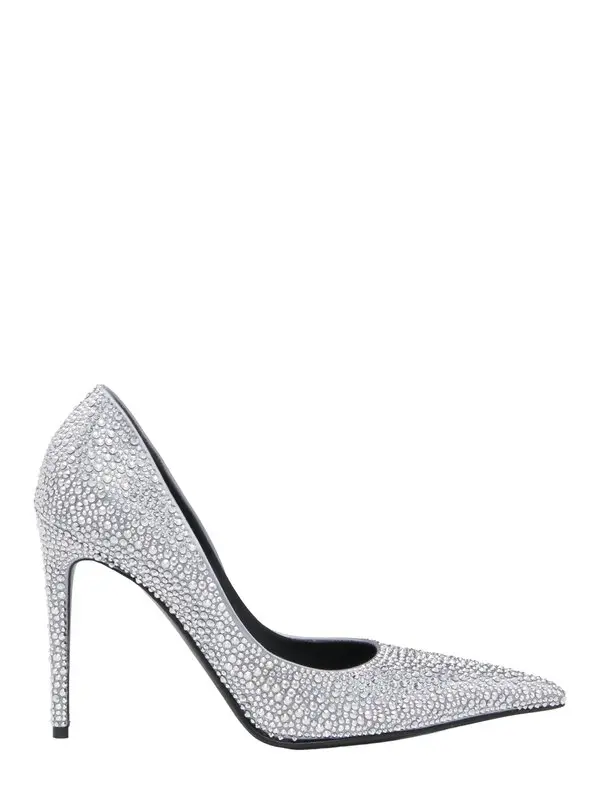 Alexander McQueen Crystal-embellished Skull Pumps 105 - Silver
