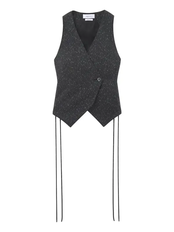 Alexander McQueen Wool Pinstripe Corset Waistcoat - Grey