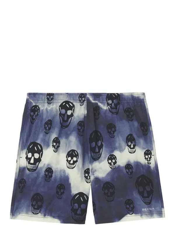 Alexander McQueen Tie-dye Skull Swim Shorts - Blue