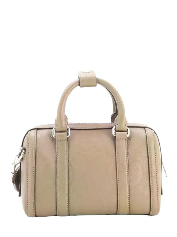 Gucci Jumbo Gg Embossed Leather Mini Duffle Travel Bag - Brown