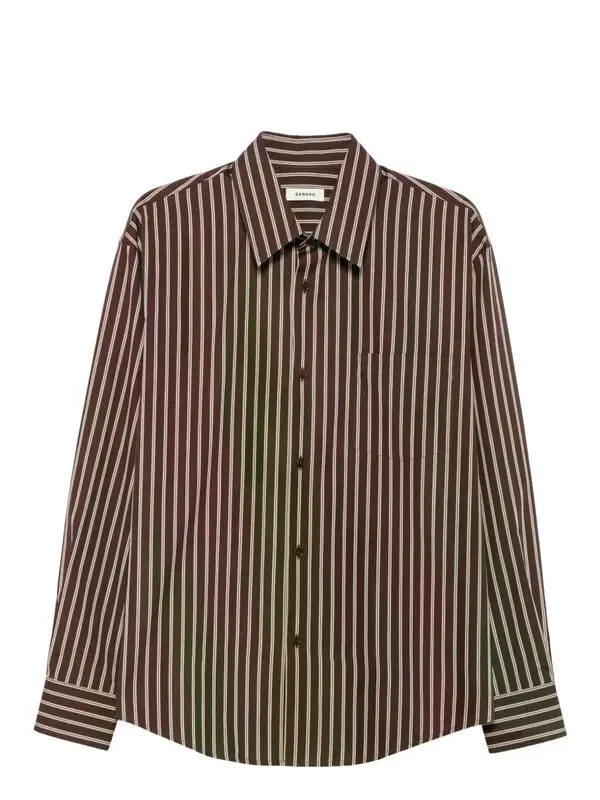 Sandro Striped Long-sleeve Shirt - Brown